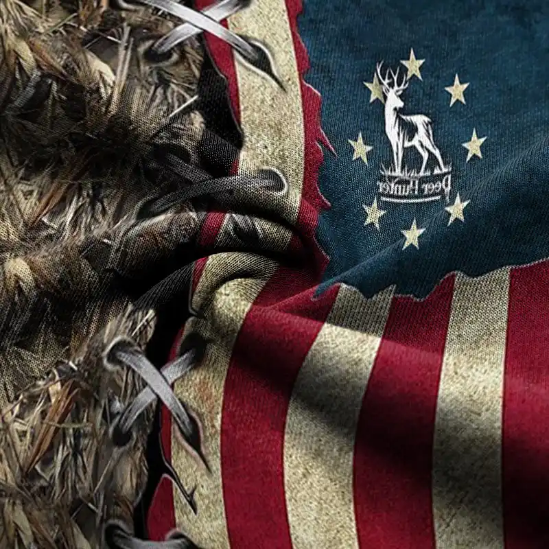 Men's American Flag Retro Casual Print T shirts-cotosen